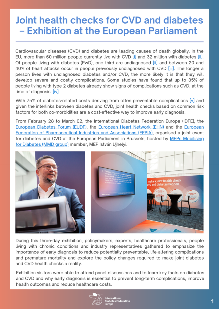 Exhibition at the European Parliament – Joint health checks for CVD and ...